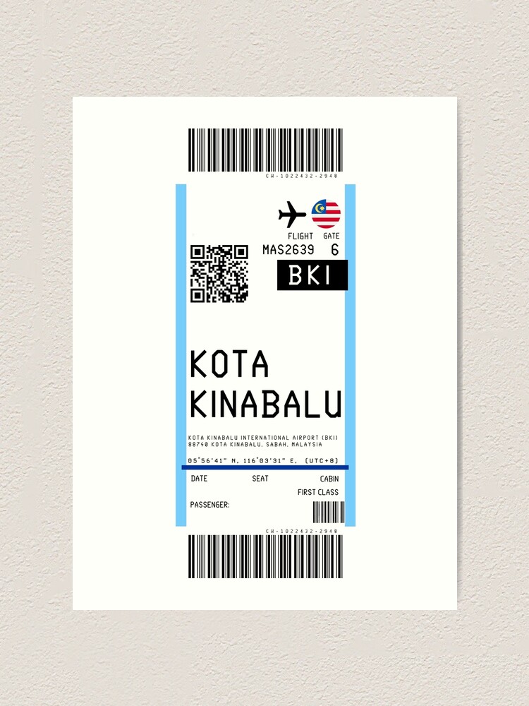 "Kota Kinabalu airport (BKI) Boarding Pass rickrolled" Art Print for ...
