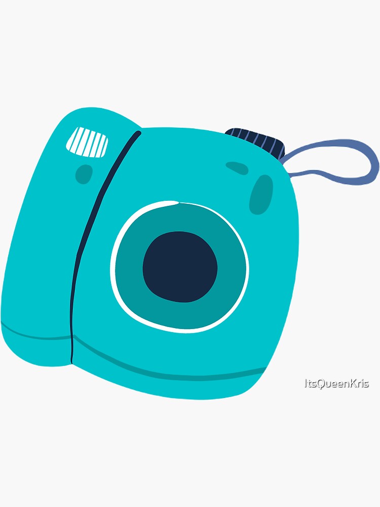 "Blue polaroid camera" Sticker for Sale by ItsQueenKris | Redbubble