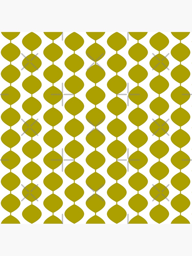 "Mid Century Modern Retro 60s Waves Pattern (Yellow Dark)" Poster for ...