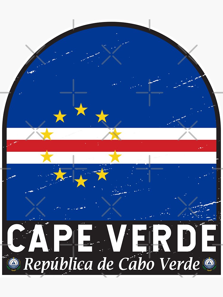"Cape Verde Flag Emblem Distressed Vintage" Sticker for Sale by ...