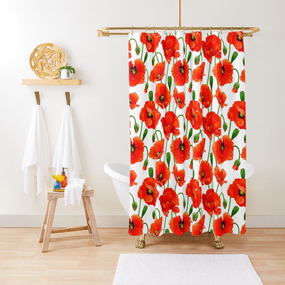 "Beautiful Red Poppy Flowers" Shower Curtain for Sale by Makanahele ...
