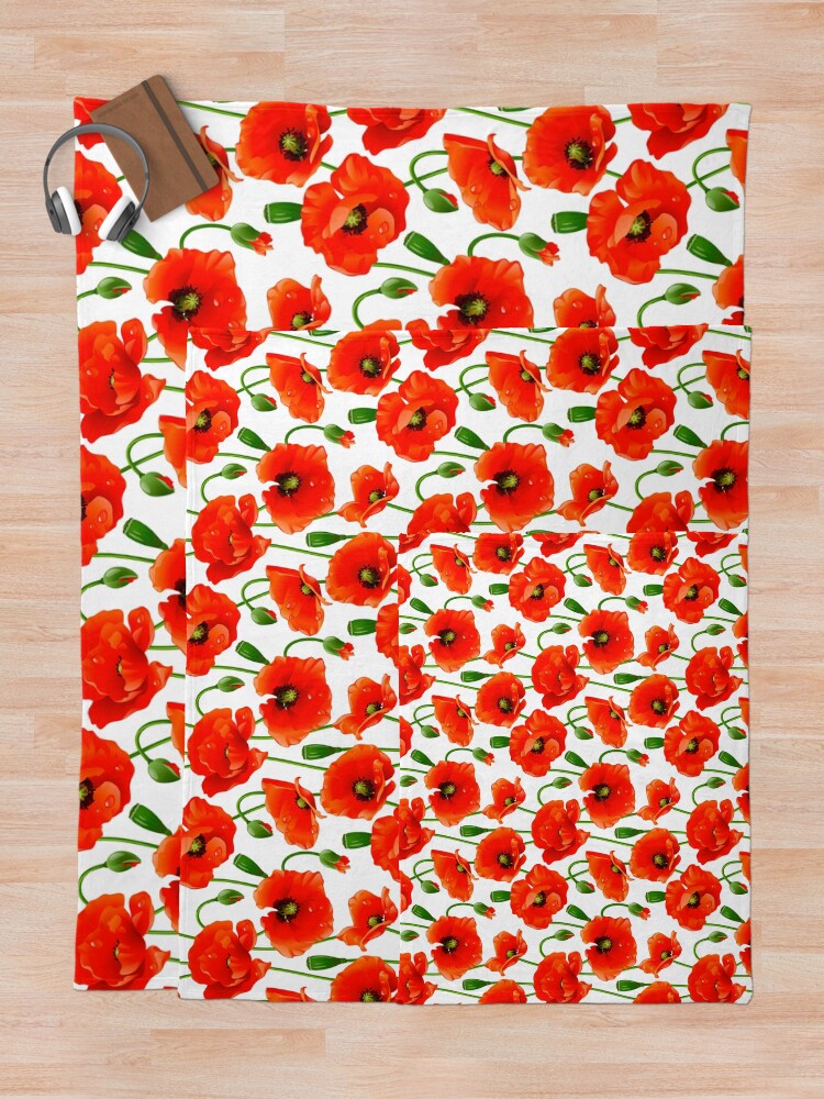 "Beautiful Red Poppy Flowers" Throw Blanket for Sale by Makanahele ...