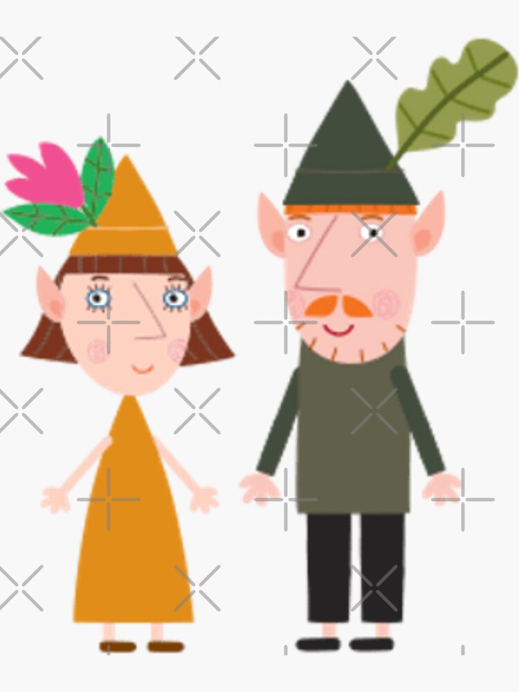 "ben and holly Character - Mrs and Mr Elf" Sticker for Sale by artfty ...
