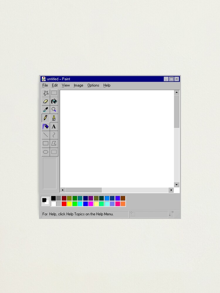 "Windows 95 MS Paint Window" Photographic Print for Sale by pickle ...
