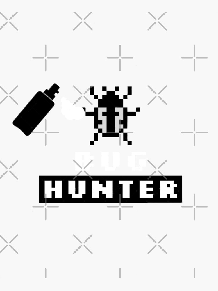 "Funny programmer Bug Hunter" Sticker for Sale by Boztik-Designs ...