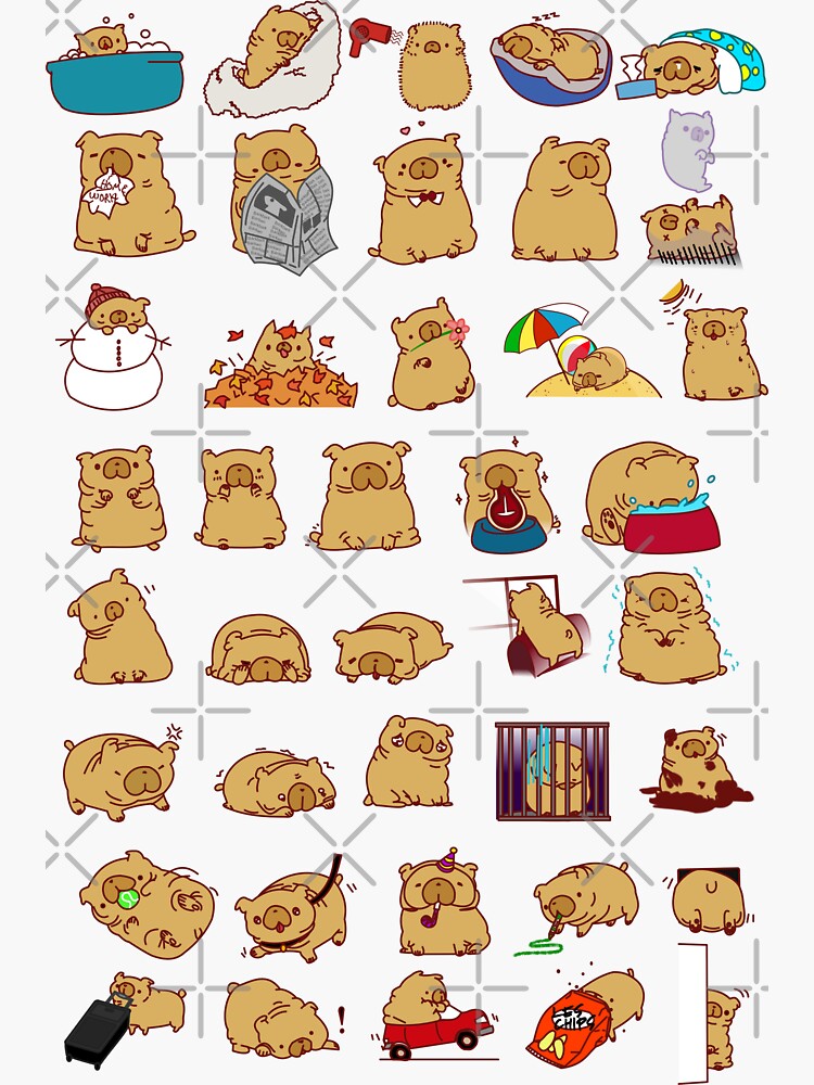 "Moochi The Pudgy Pooch" Sticker for Sale by Kyu10 | Redbubble