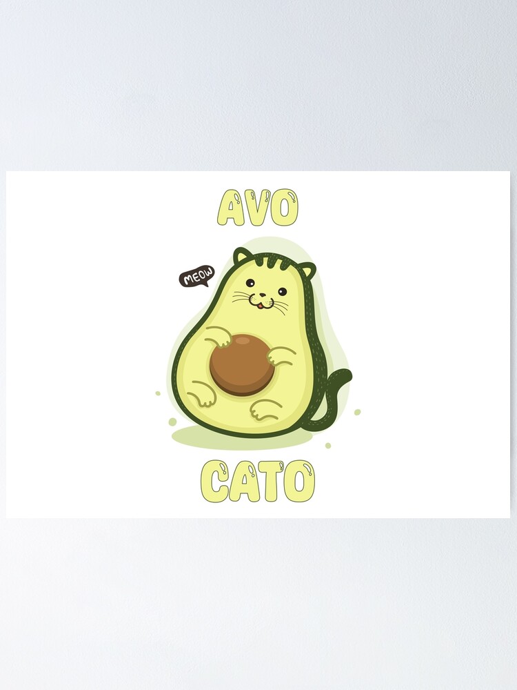 "AvoCato avo-cato avocado cute kawaii cat" Poster for Sale by ...