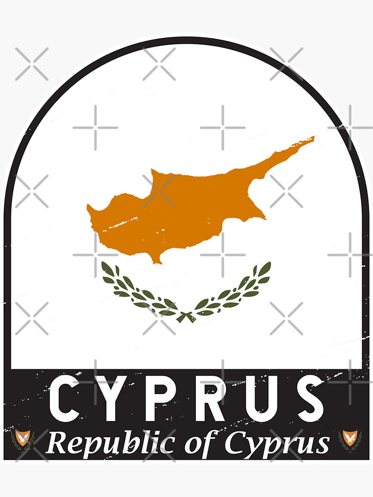 "Cyprus Flag Emblem Distressed Vintage" Sticker for Sale by ...