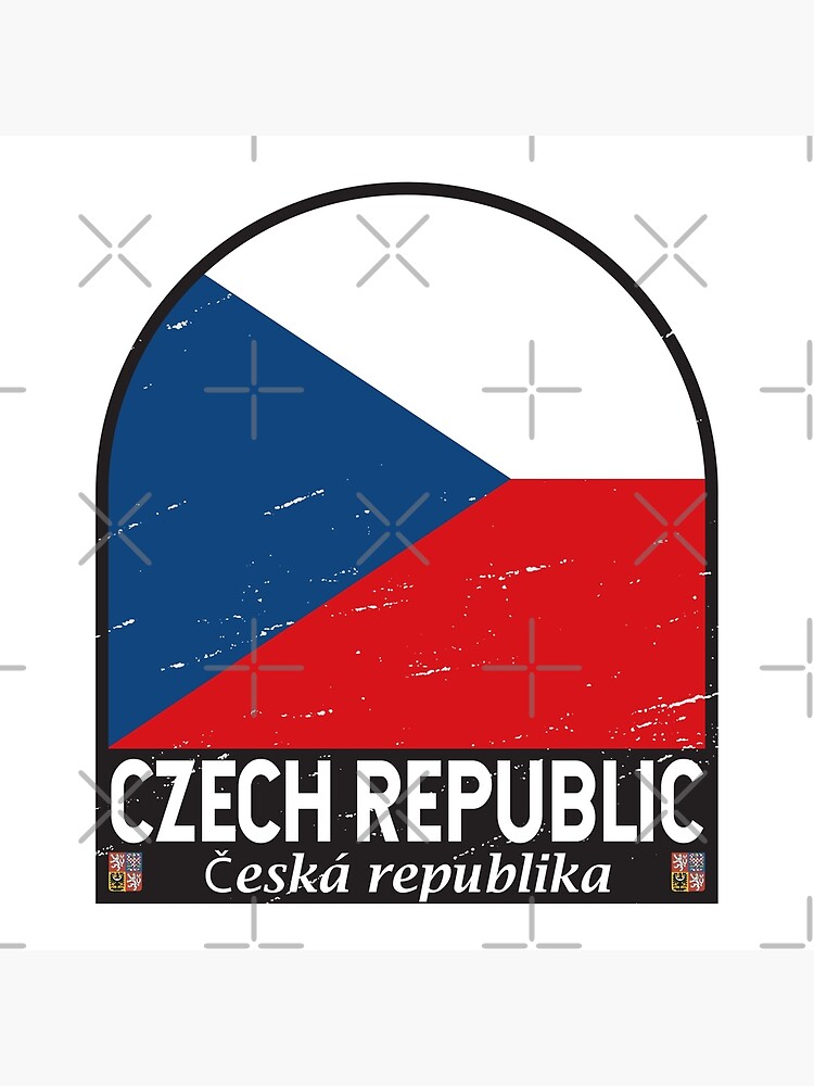"Czech Republic Flag Emblem Distressed Vintage Czechia" Poster by ...