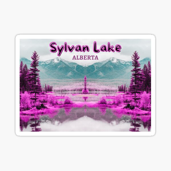 "Sylvan Lake Alberta Sticker" Sticker for Sale by Green-peaK | Redbubble
