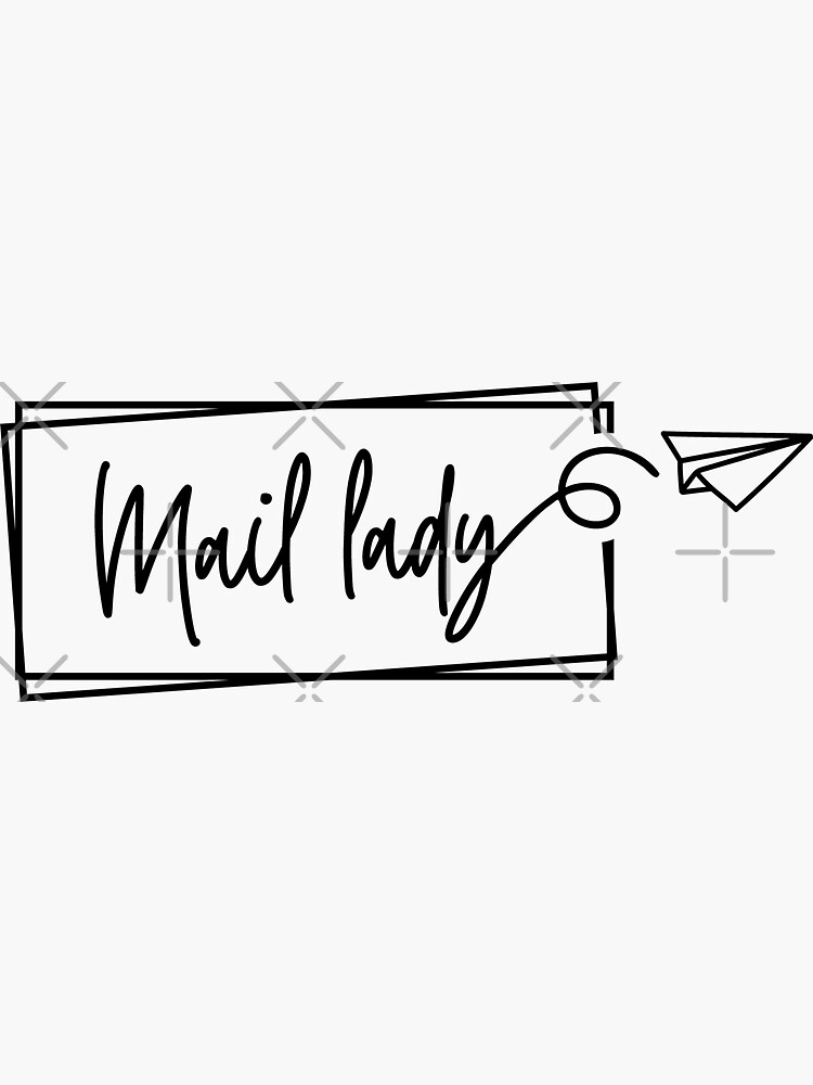 "Mail Lady, Minimal Design with Paper Plane, Women Mail Carrier, Postal ...