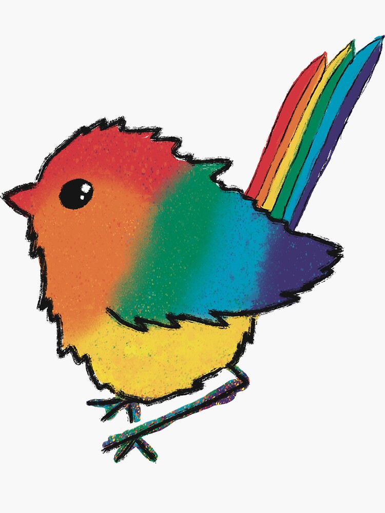 "Rainbow LGBT Pride Bird" Sticker for Sale by JessDaniArt | Redbubble