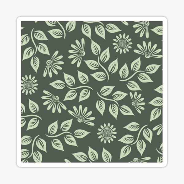 "Modern Floral Pattern [Green] | Interior Art" Sticker for Sale by SD ...