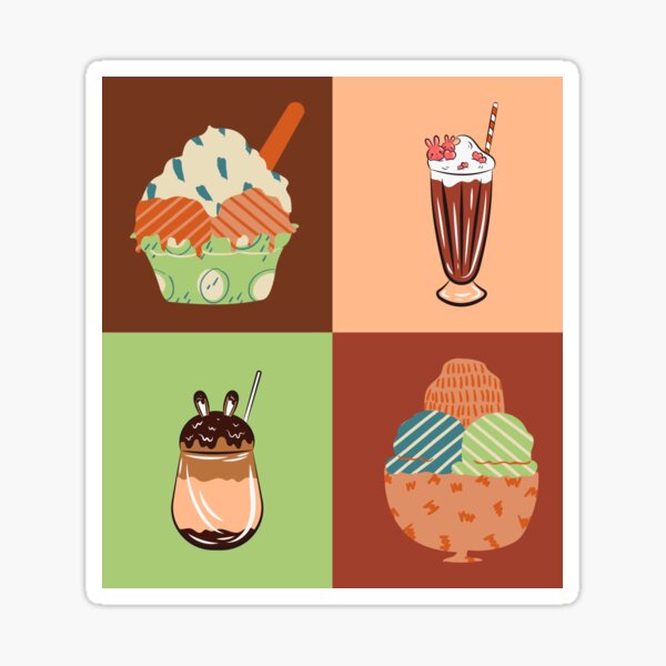 "Vintage Ice Cream Cups Ice Cream Cute Cups" Sticker for Sale by ...