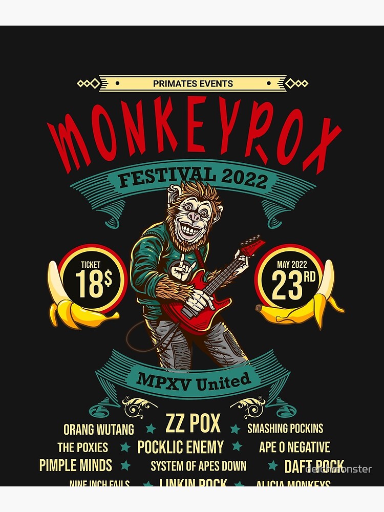 "Monkey Rox Rock Festival Monkeypox" Poster for Sale by deichmonster ...