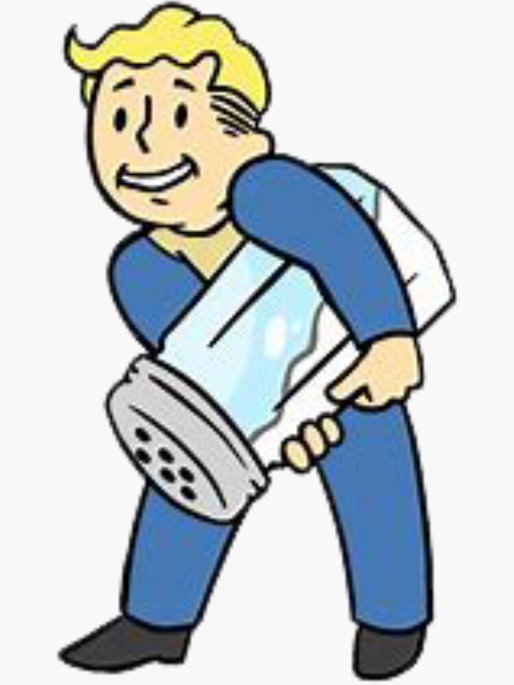 Pegatina «Salty Vault Boy de Fallout Pip Boy, habitante de la bóveda» de zubremefabricz | Redbubble