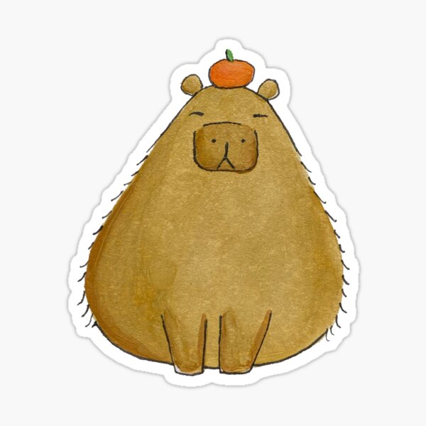"Happy Capy" Sticker for Sale by audreyleeee | Redbubble
