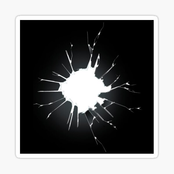 "Realistic Broken Glass " Sticker for Sale by Squareds | Redbubble