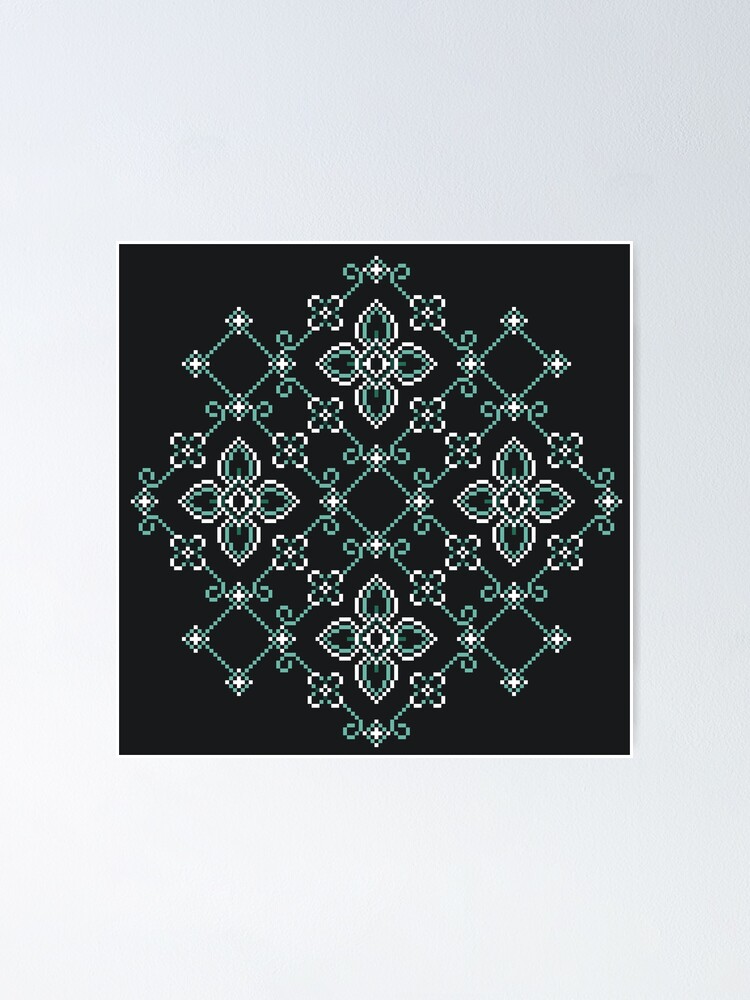 "Shining Flowers Pixel Art Pattern" Poster for Sale by jebi-garden ...