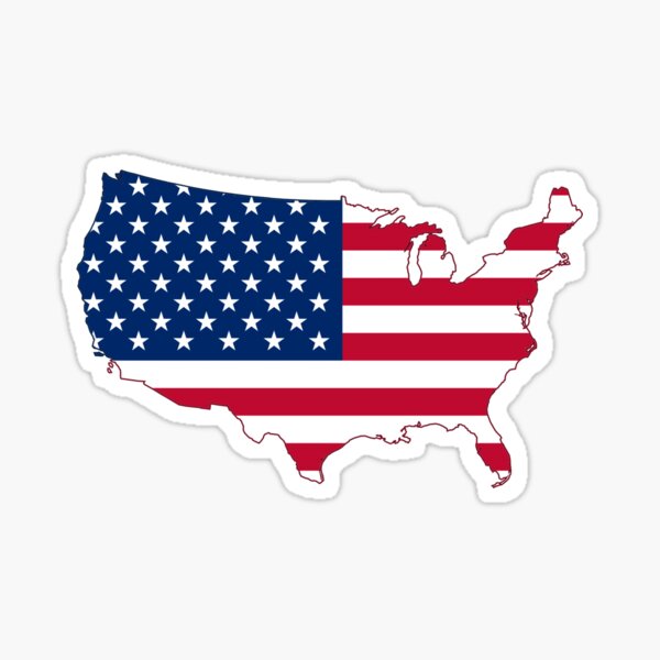 "american flag map" Sticker for Sale by perjoki908 | Redbubble