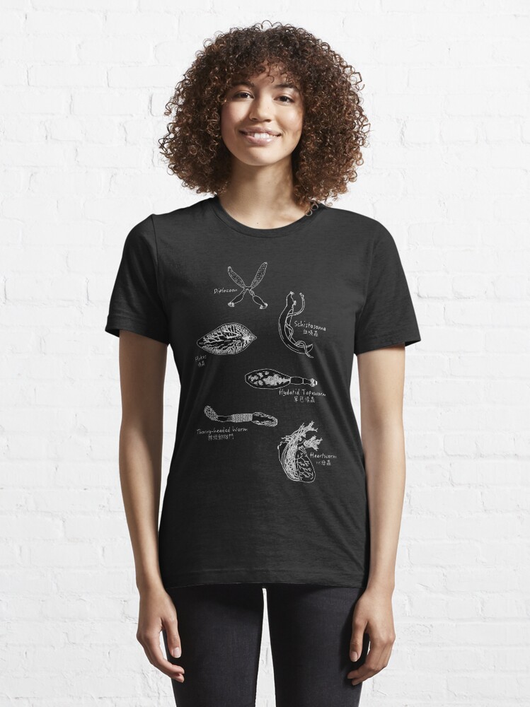 "Parasitic Worms (black)" T-shirt for Sale by tingsthings | Redbubble ...