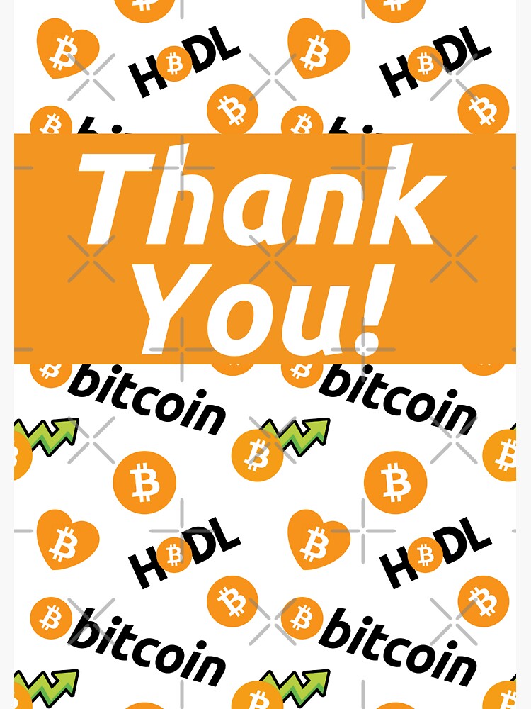 "Bitcoin Thank You Card - Cryptocurrency - Btc" Sticker for Sale by ...