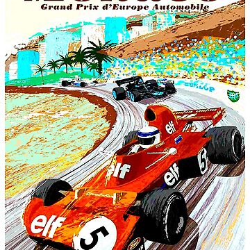 " MONACO GRAND PRIX : Vintage 1972 Abstract Auto Racing Print" Poster ...