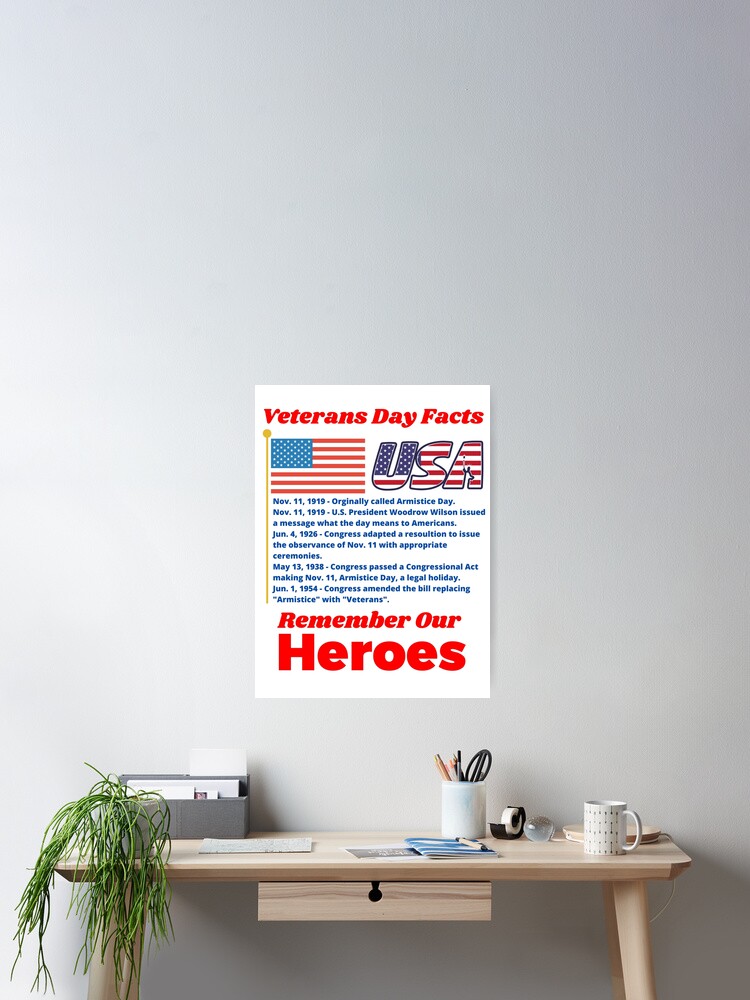 "Veterans Day Facts" Poster for Sale by teewearstyle | Redbubble