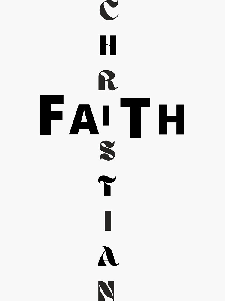 "Christian faith word cross" Sticker for Sale by Libandol | Redbubble