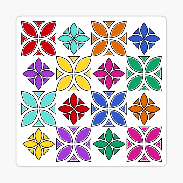 "Pasifika Nonu 1 Pattern - Rainbow 2" Sticker for Sale by lolomastudio ...