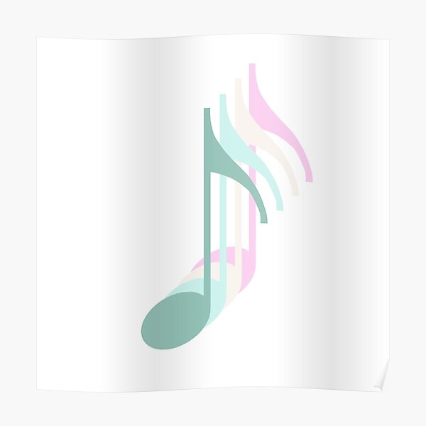 Póster «Notas musicales en colores pastel: verde a rosa» de 201farmer ...