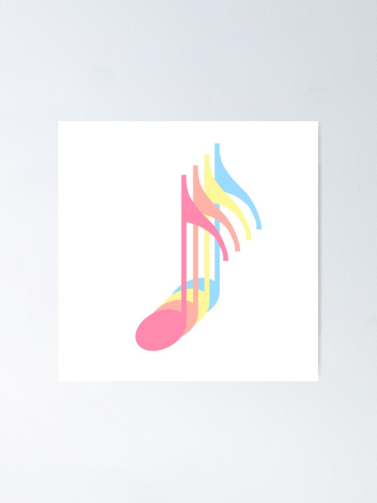 "Pastel Music Notes - Rainbow" Poster for Sale by 201farmer | Redbubble