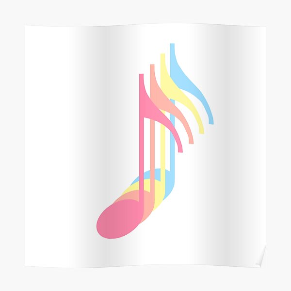 "Pastel Music Notes - Rainbow" Poster for Sale by 201farmer | Redbubble