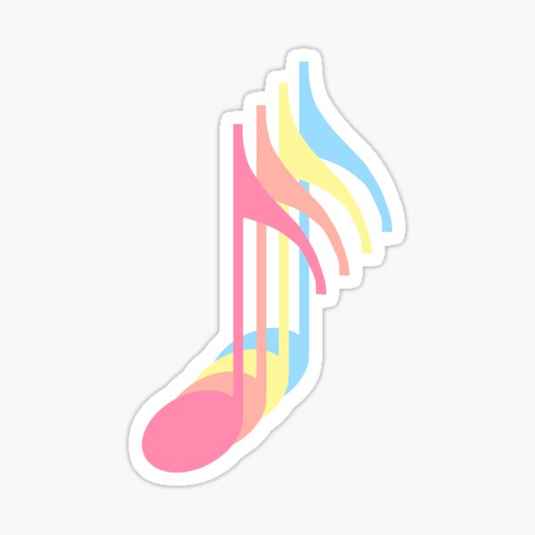 "Pastel Music Notes - Rainbow" Sticker by 201farmer | Redbubble