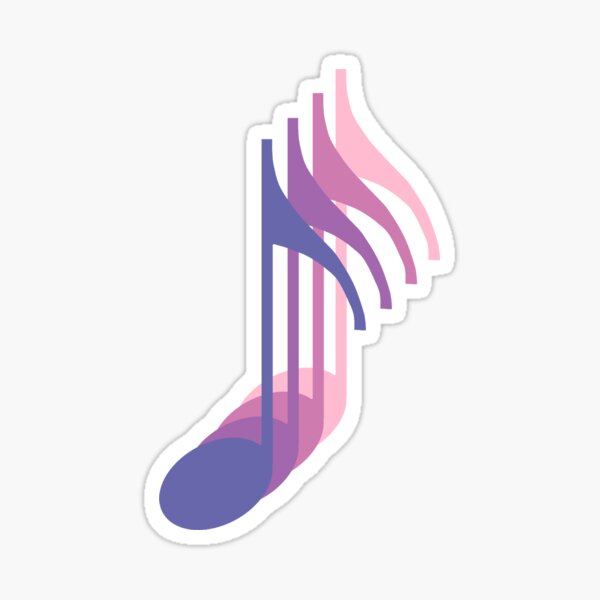"Pastel Music Notes - Dark Purple Gradient" Sticker for Sale by ...