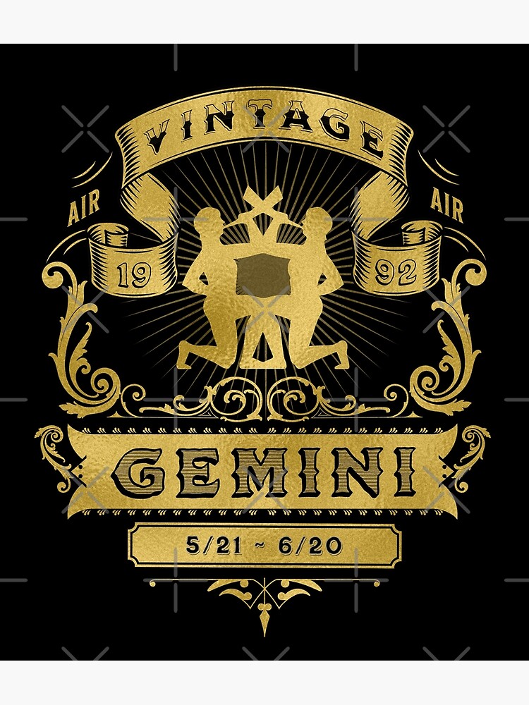 "The Zodiac Sign of Gemini Golden Vintage 1992" Poster for Sale by ...