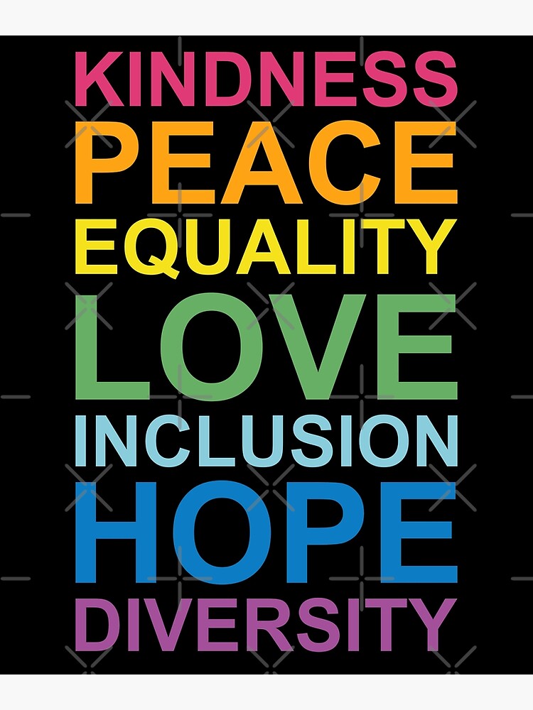 Póster «Paz Amor Inclusión Igualdad Diversidad Derechos Humanos» de ...