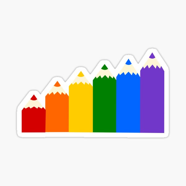 "Pencil Pride Flag " Sticker by NJHredbubble | Redbubble