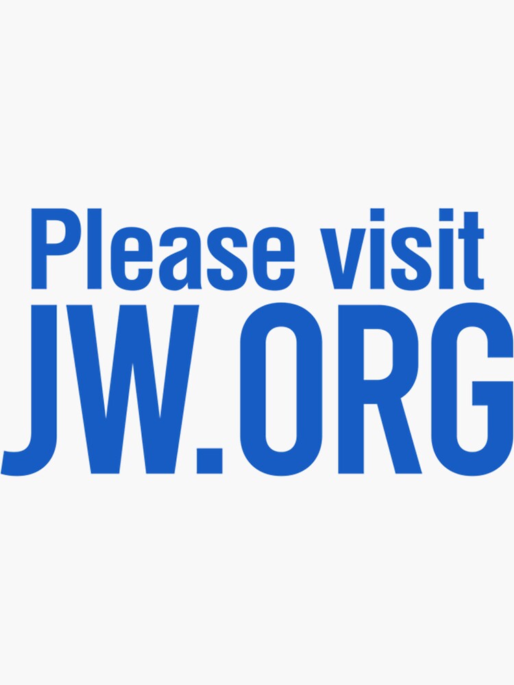"Please visit JW.ORG" Sticker for Sale by JWcrafter | Redbubble