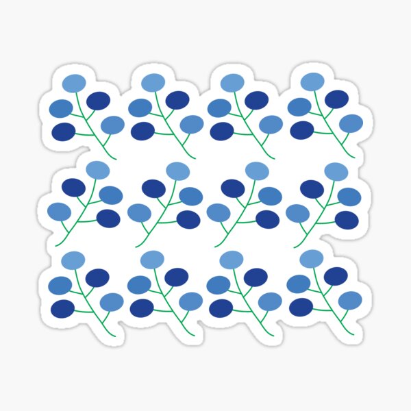 "Shades of Blue Abstract Flowers" Sticker for Sale by burbankdesigns ...