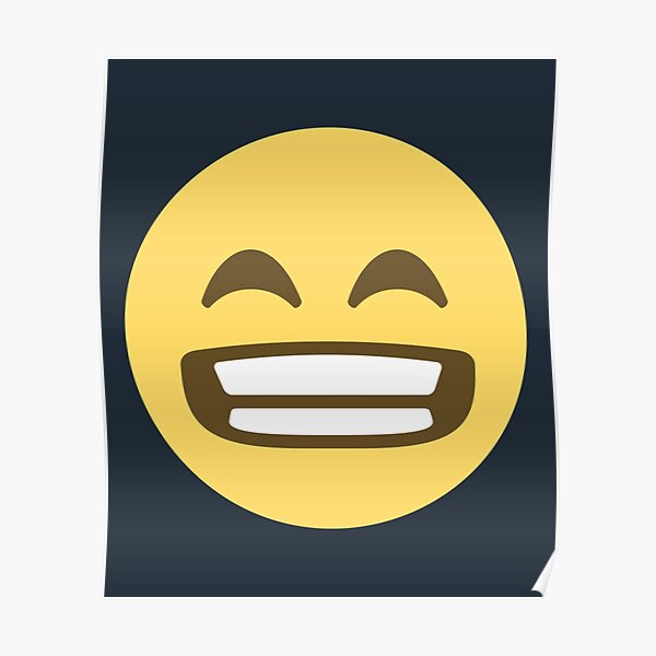 "Beaming Face with Smiling Eyes Smiley Emoji616" Poster for Sale by ...