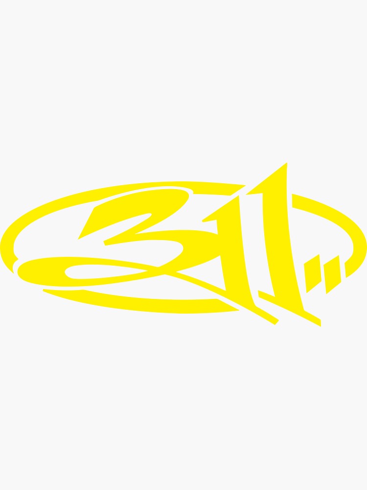 "yellow 311 band logo" Sticker for Sale by martinvianoc | Redbubble