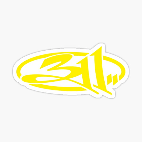 "yellow 311 band logo" Sticker for Sale by martinvianoc | Redbubble
