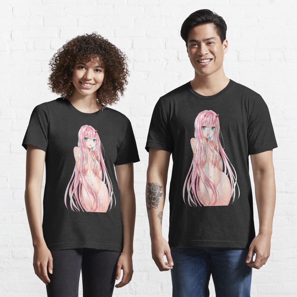 "Lewd Zero Two Waifu Material" T-shirt for Sale by Gloemwenzone | Redbubble | naked t-shirts ...