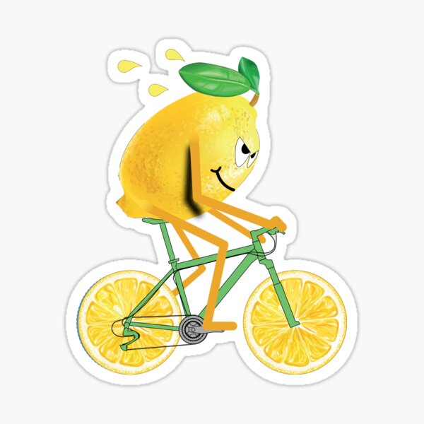 "Lemon rides a bike" Sticker for Sale by paulwurf | Redbubble