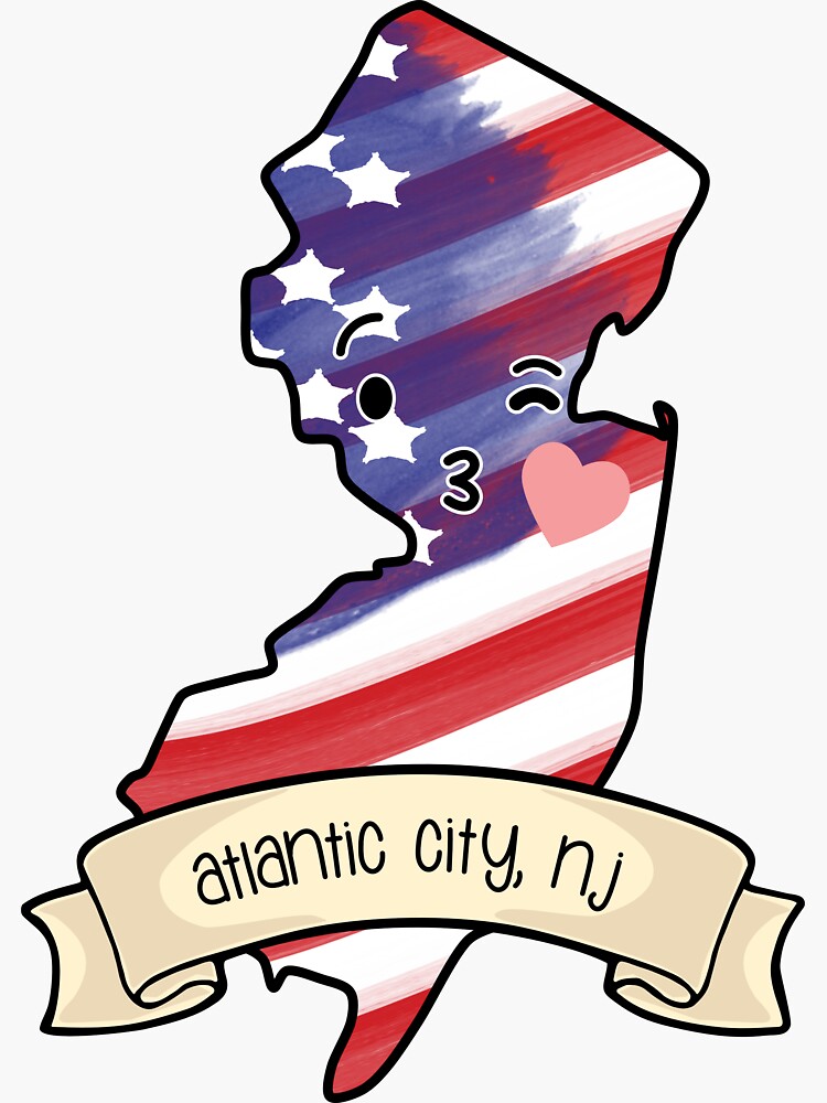"Atlantic City" Sticker by WordsMaps | Redbubble