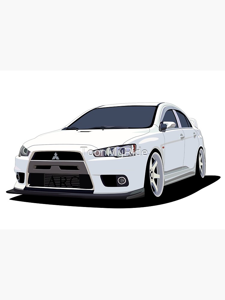 "Mitsubishi Lancer Evolution X CarToon" Art Print by ToonMyRide | Redbubble