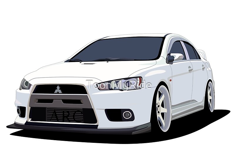 "Mitsubishi Lancer Evolution X CarToon" by ToonMyRide | Redbubble