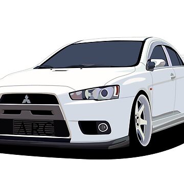 "Mitsubishi Lancer Evolution X CarToon" Sticker for Sale by ToonMyRide ...