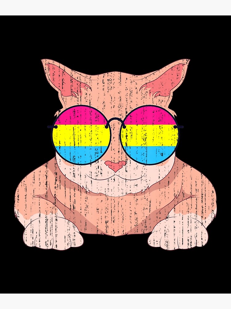 "Lgbt Pride Month Cat Sunglasses Pan Flag Pansexual" Poster for Sale by ...